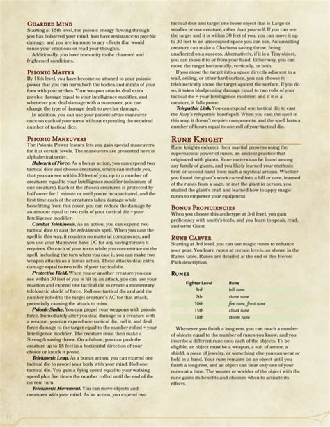 The Heroic Fighter A Full Fighter Class Rework Including Reworks Of All 9 Subclasses 57