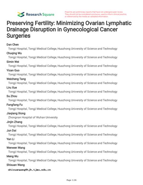 Pdf Preserving Fertility Minimizing Ovarian Lymphatic Drainage