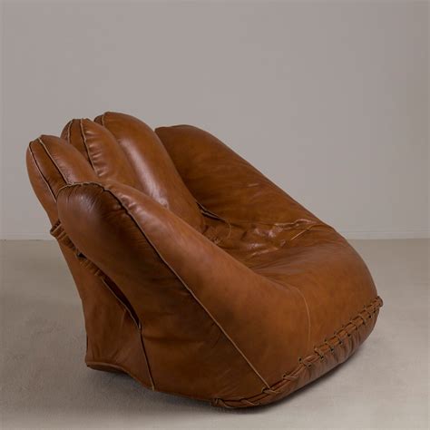 Large Leather Baseball Glove Sofa For Poltronova 1970s For Sale At 1stdibs Baseball Glove