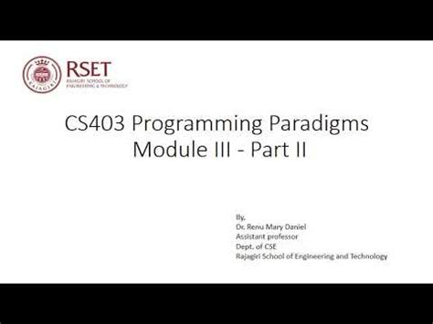 CS403 Programing Paradigms Module 3 Part 2 YouTube