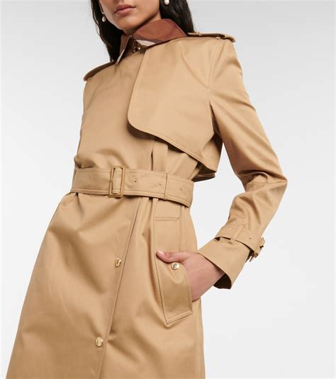 Burberry Exaggerated Check Gabardine Trench Coat Burberry