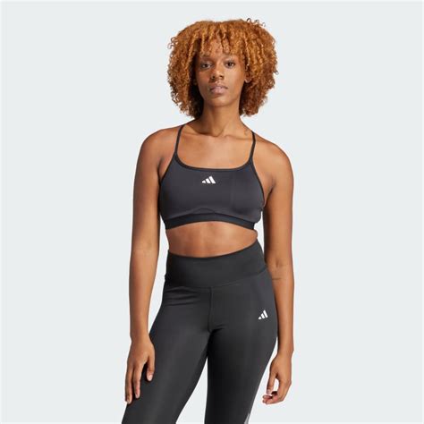 Adidas Aeroreact Training Light Support Bra Black Free Delivery