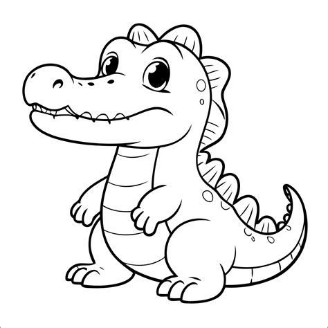어린이를 위한 악어 색칠 공부 페이지 그리기 프리미엄 벡터