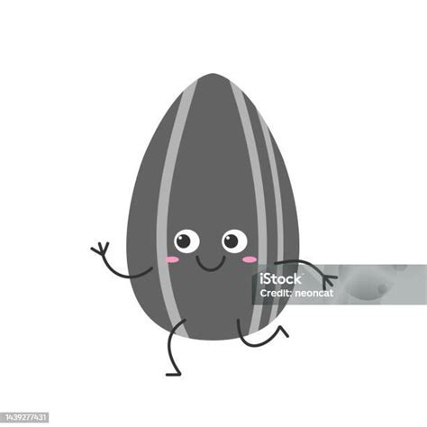 해바라기 씨앗 실행 귀여운 캐릭터 만화 웃는 얼굴 쾌활 카와이 기쁨 행복 한 감정 아이콘 벡터 일러스트 레이 션 0명에 대한 스톡 벡터 아트 및 기타 이미지 Istock