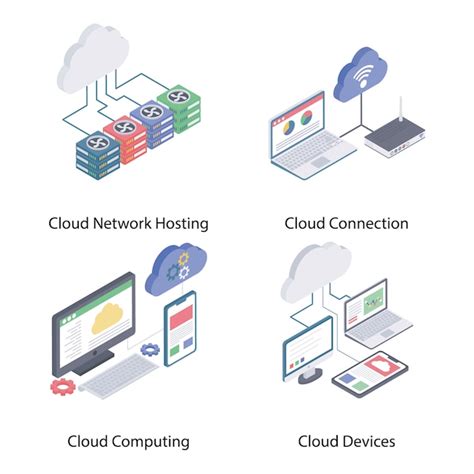 Premium Vector Cloud Network Isometric Vectors