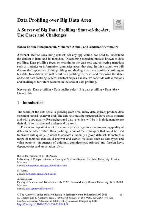 Pdf Data Profiling Over Big Data Area A Survey Of Big Data Profiling