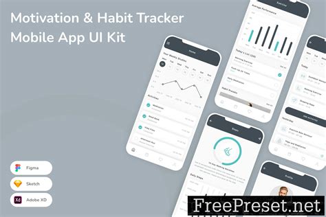 Motivation And Habit Tracker Mobile App Ui Kit Vrdxn67