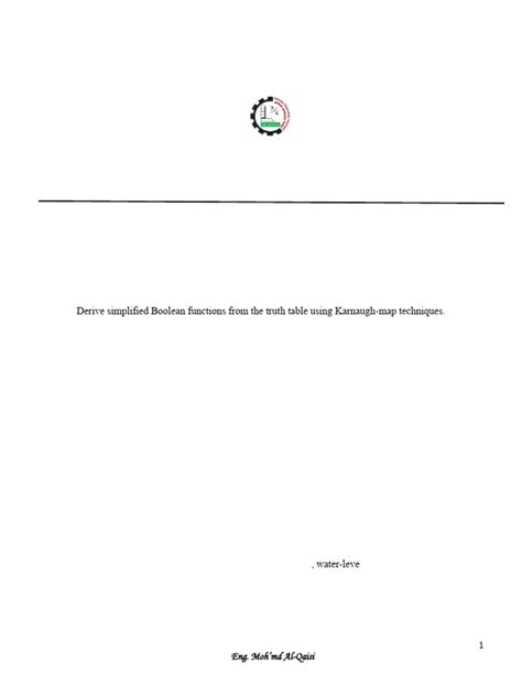 Exp 2 Function Simplification Pdf Boolean Algebra Teaching