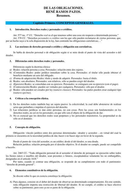 Civil Iii Resumen De Las Obligaciones 1 Magdalena Udocz
