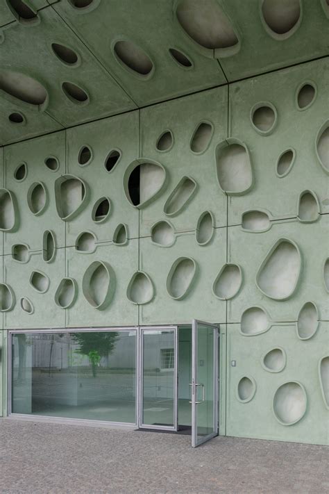Perforated Green Cladding Wraps Science University By Cláudio Vilarinho