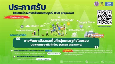หมวดหมู่ ประกาศรับข้อเสนอโครงการ บพท