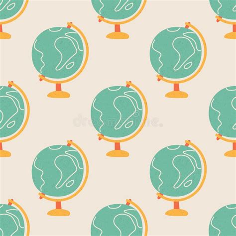 Globe Seamless Pattern Subject For Studying Geography At School And At