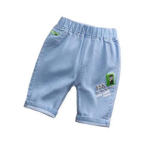 กางเกงยีนส์ขาสั้นผ้าเดนิมของเด็กผู้ชาย กางเกงยีนส์สำหรับวัยรุ่นเด็กอายุ3 15ปีแฟชั่นฤดูร้อน12ปี
