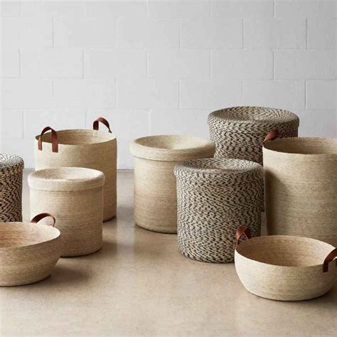 Woven Floor Baskets In Natural Handcrafted With Palm Leaves The Citizenry