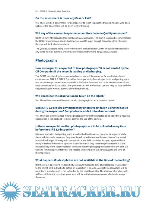 Ocimf Sire 20 Frequently Asked Questions Ocimf 2021 Pdf