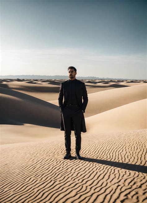 Lexica A Sad Man Facing The Camera Wearing A Stunning Vantablack Suit Standing In The