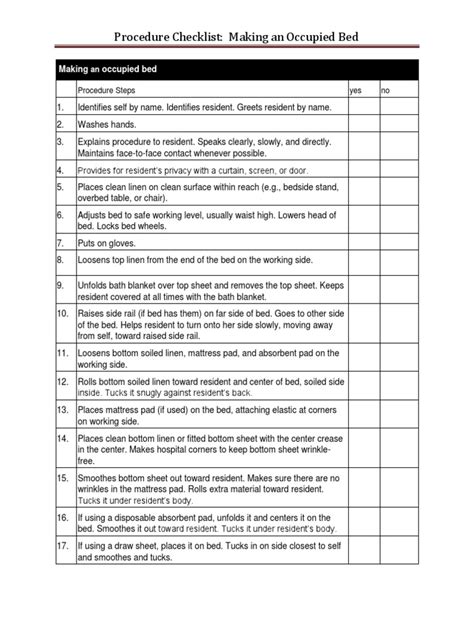 Cna Making An Occupied Bed Pdf Bed Bedding