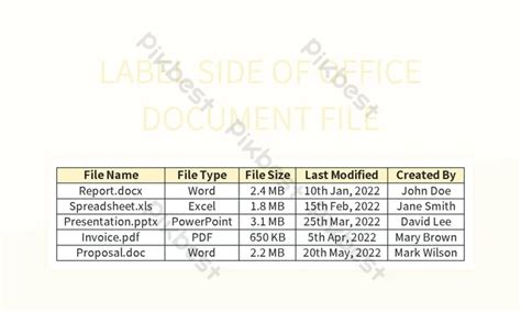 เทมเพลต Excel ทำป้ายแฟ้มติดแฟ้ม ดาวน์โหลดฟรี Pikbest