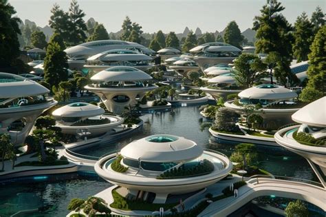 Premium Photo Space Colony With Futuristic Architecture And Zero