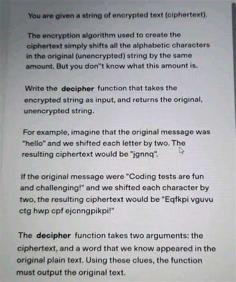 You Are Given A String Of Enorypted Text Studyx