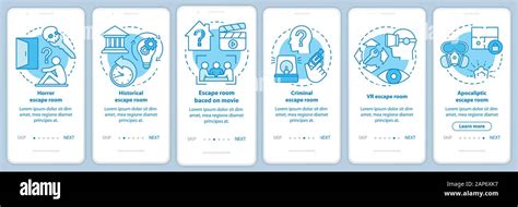 Escape Room Types Turquoise Onboarding Mobile App Page Screen With