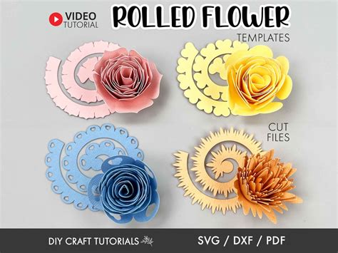 Rolled Flower Svg Rolled Rose Svg 3d Flower Svg Rolled Paper Flowers