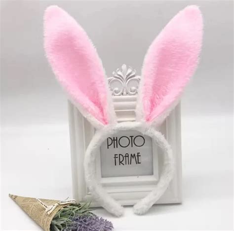 Easter Bunny Ears Headband Plush Rabbit Costume Cosplay Decorations