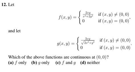 Solved I Know That F X Y Is Not Continuous But How Do We Chegg
