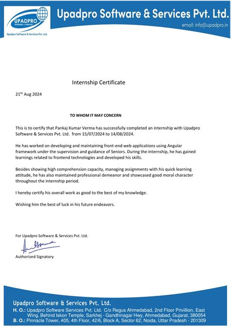 Pankaj Verma On Linkedin Angulardevelopment Internship