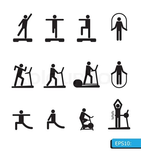 Fitness Icons Set Vector Vektorgrafik Colourbox