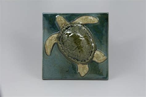 Items Similar To Handmade 8x8 Ceramic Sea Turtle Tile On Etsy