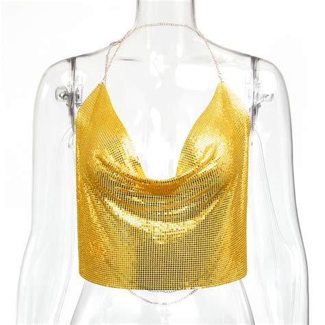 Wholesale Women Sexy Sequin Backless Halter Neck Top Global Lover