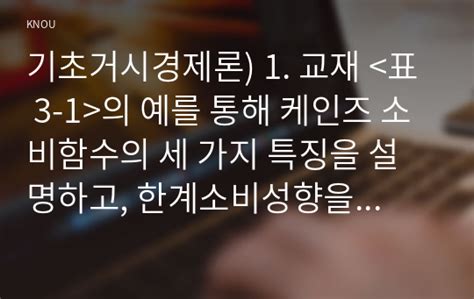 기초거시경제론 1 교재 의 예를 통해 케인즈 소비함수의 세 가지 특징을 설명하고 한계소비성향을 계산하는 과정을 제시하시오
