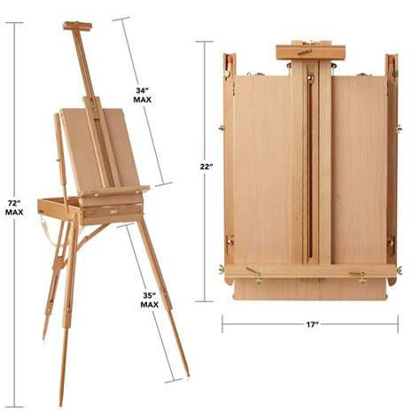 French Field Studio Beechwood Tripod Easel With Sketchbox 7 Elements