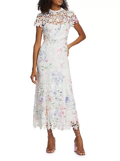 Shop Ml Monique Lhuillier Jasmine Lace Midi Dress Saks Fifth Avenue