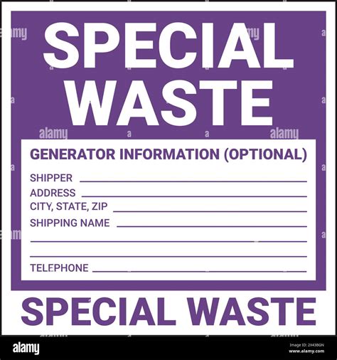 Container Hazardous Standard Label Marking Special Waste Stock Vector
