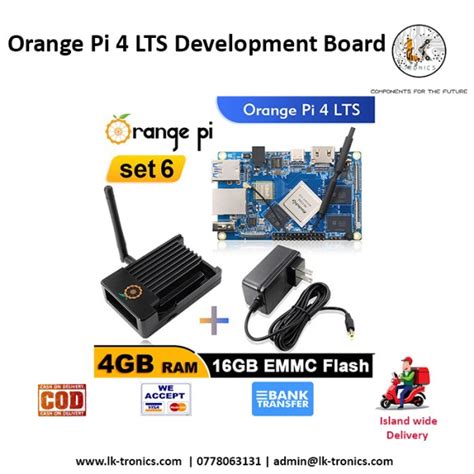 Orange Pi 4 Lts Single Board Computer With Metal Casing And Power