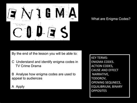 Enigma Codes Lesson Ppt