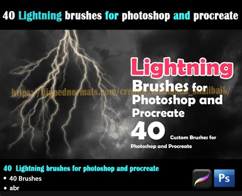 40 Lightning Brushes For Photoshop Flippednormals