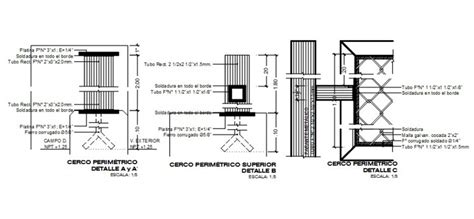 2d Cad Drawings Design Details Of Fencing Autocad File Cadbull