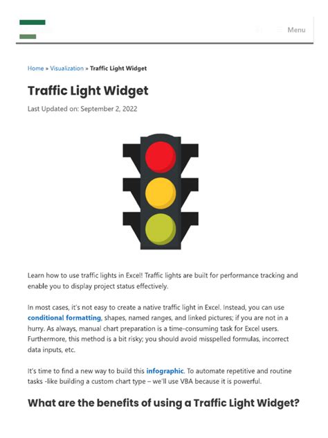 Traffic Light Widget Steps Pdf