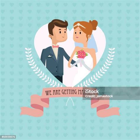 Desain Pasangan Pernikahan Dan Pernikahan Ilustrasi Stok Unduh Gambar