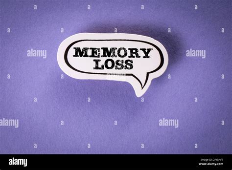 Memory Loss Concept Speech Bubble With Text On Violet Background Stock
