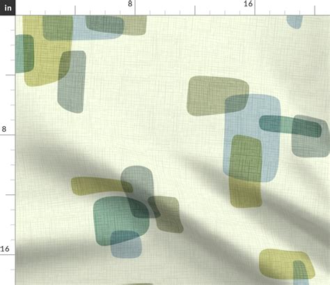 Random Shapes Blue Green Fabric Spoonflower