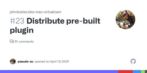 Distribute Pre Built Plugin Issue 23 Johnboiles Obs Mac Virtualcam