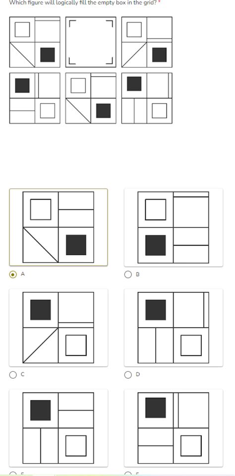 Solved Which Figure Will Logically Fill The Empty Box In The Grid