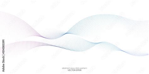 Flowing Particles Wave Pattern Blue And Purple Gradient Color Isolated