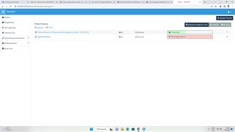 Not Enough Memory Issue Webodm Opendronemap Community