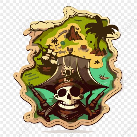 Pirates Treasure Island Sticker Vector Clipart Png Image And Clipart