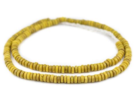 Vintage Style Yellow Java Glass Button Beads 8mm — The Bead Chest